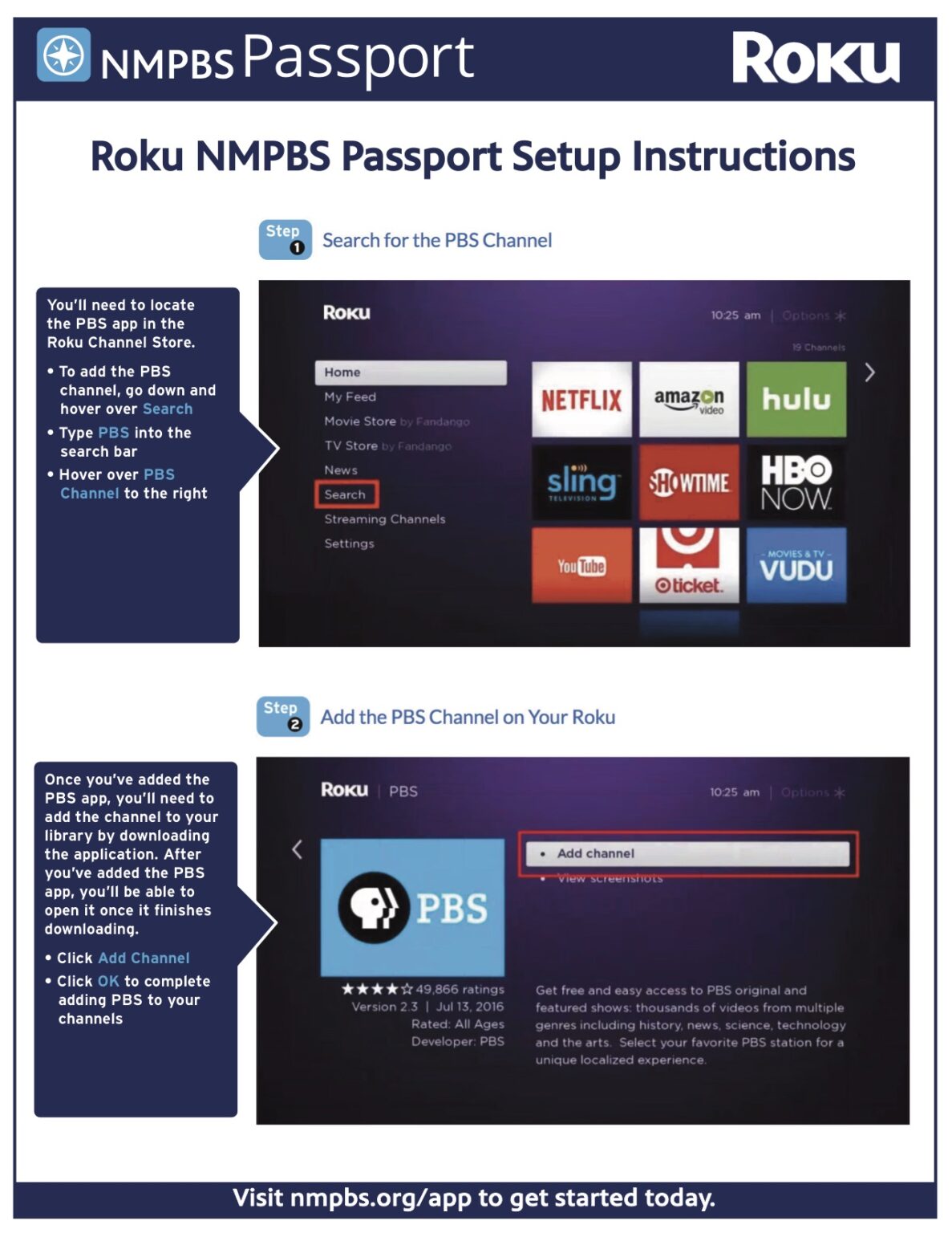 Roku Set Up Guide – New Mexico PBS, KNME-TV